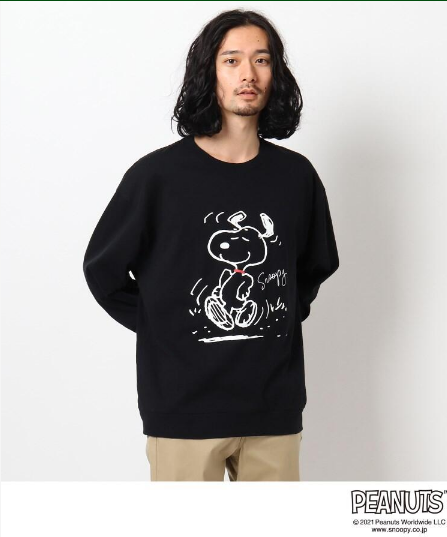 Screenshot 2021-10-13 at 17-48-04 PEANUTS ピーナッツ キャラクターグラフィック ビッグシルエットスウェットTシャツ（カットソー） BASE ...